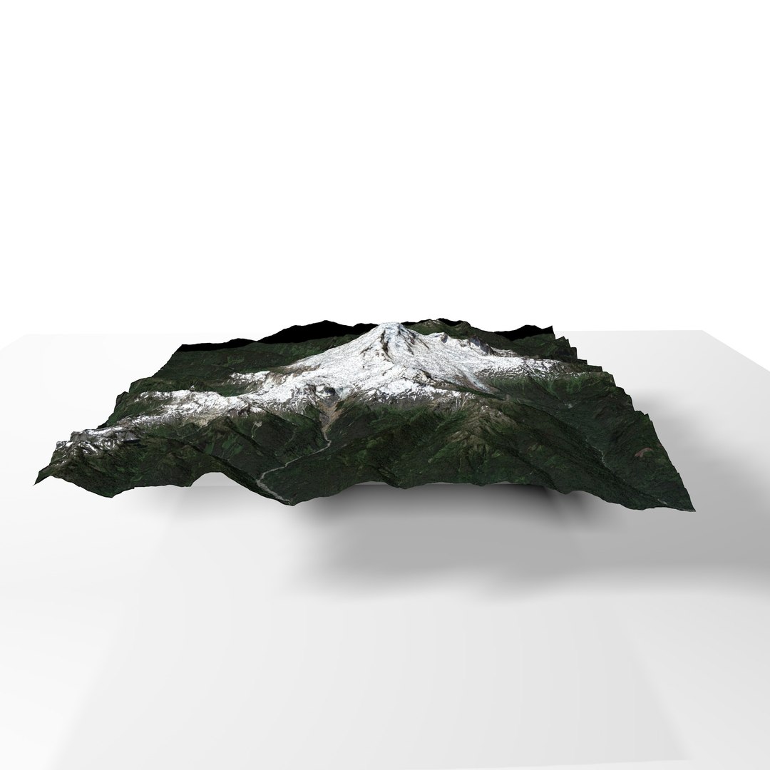 Relief Map Of Mount Baker Volcano Washington 3D Model - TurboSquid 2161754