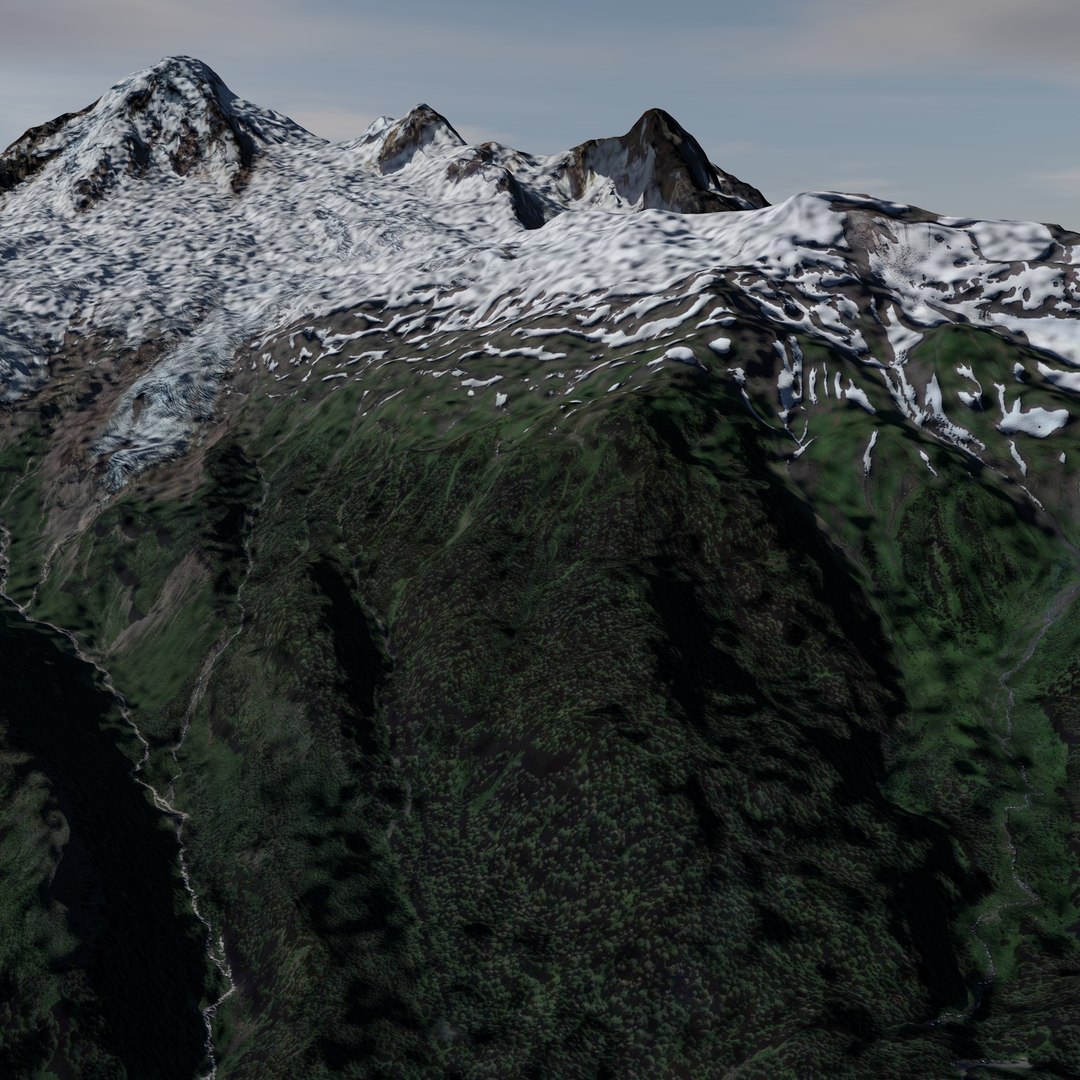 Relief Map Of Mount Baker Volcano Washington 3D Model - TurboSquid 2161754