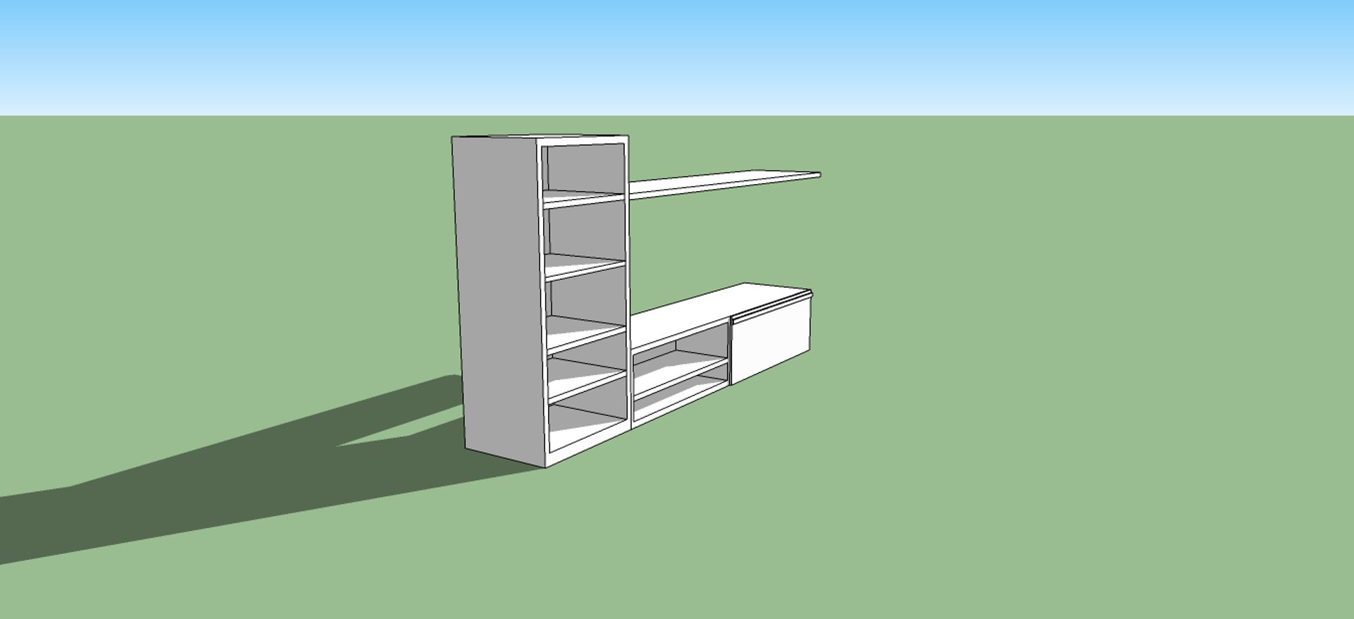 modern tv unit white 3d 3ds