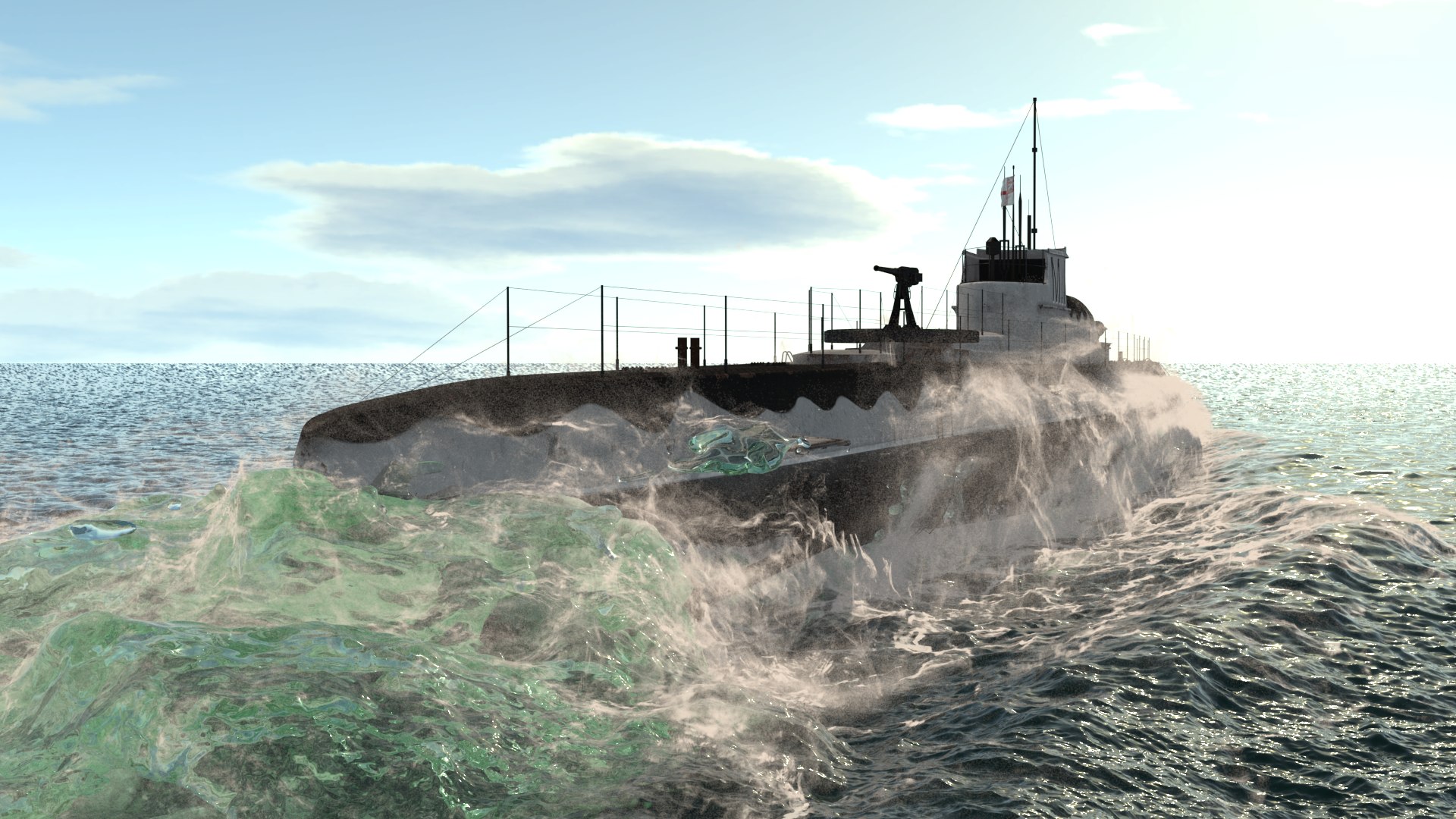 HMS M1 M-Class V2 Submarine Dynamic Simulation 3D Model - TurboSquid ...