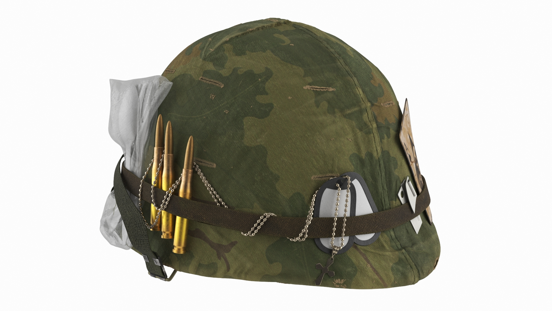 Vietnam War US Army M1 Helmet Used 3D Model - TurboSquid 2515583