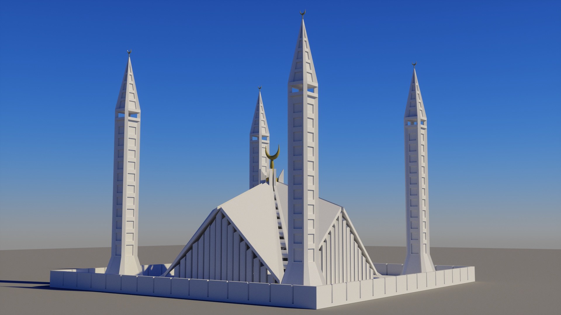 Shah Faisal Masjid 3D Model - TurboSquid 1805170