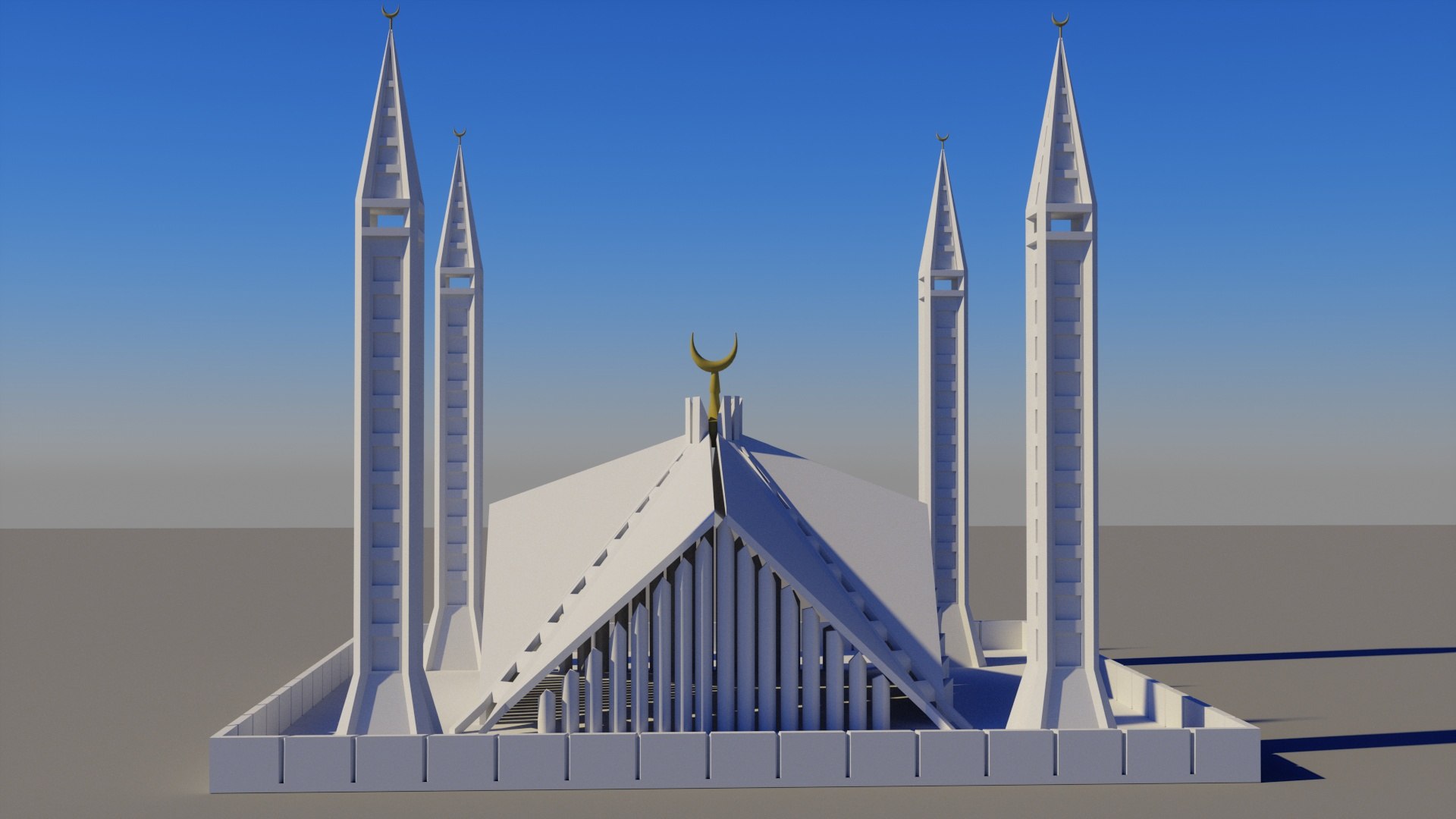 Shah Faisal Masjid 3D Model - TurboSquid 1805170