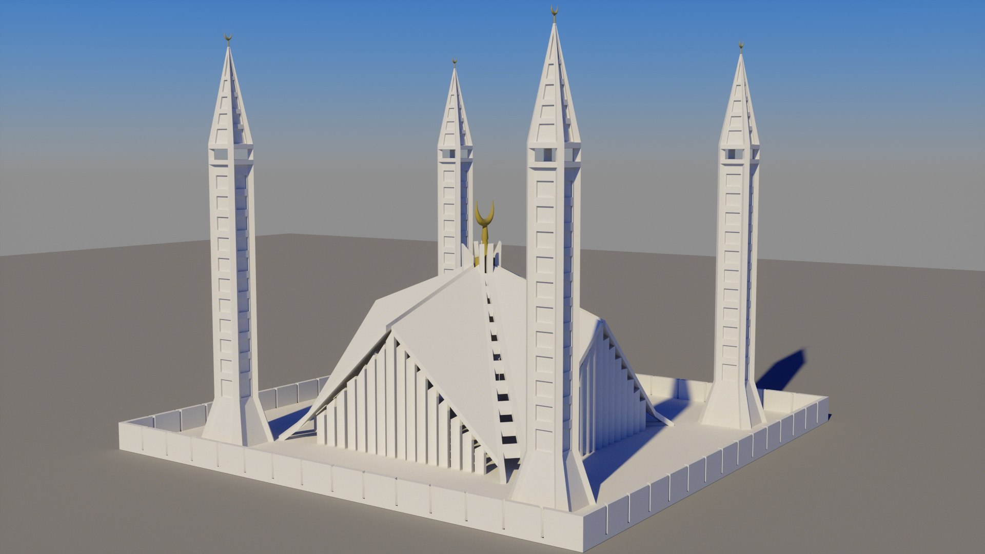 Shah Faisal Masjid 3D Model - TurboSquid 1805170