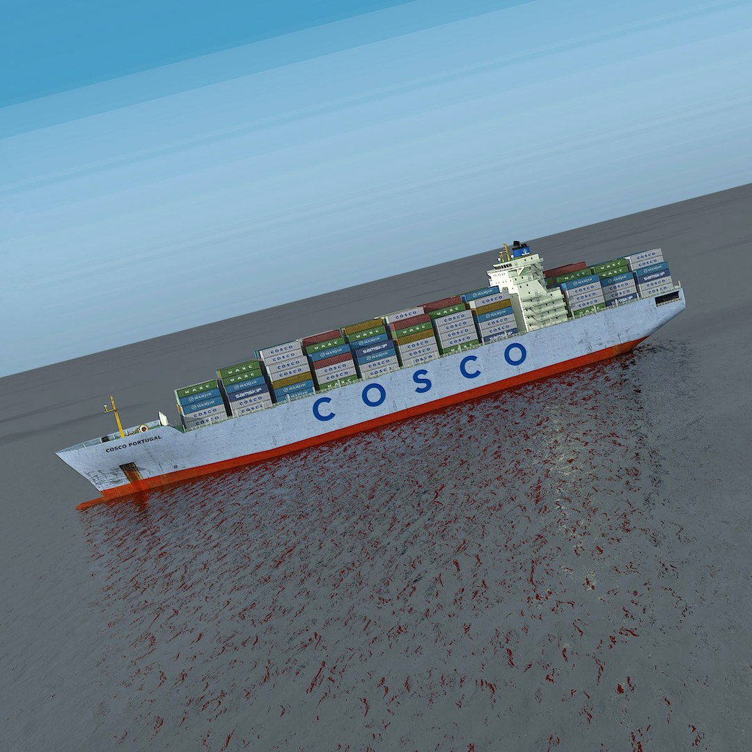 3D Cargo Ship Cosco Model - TurboSquid 1153525
