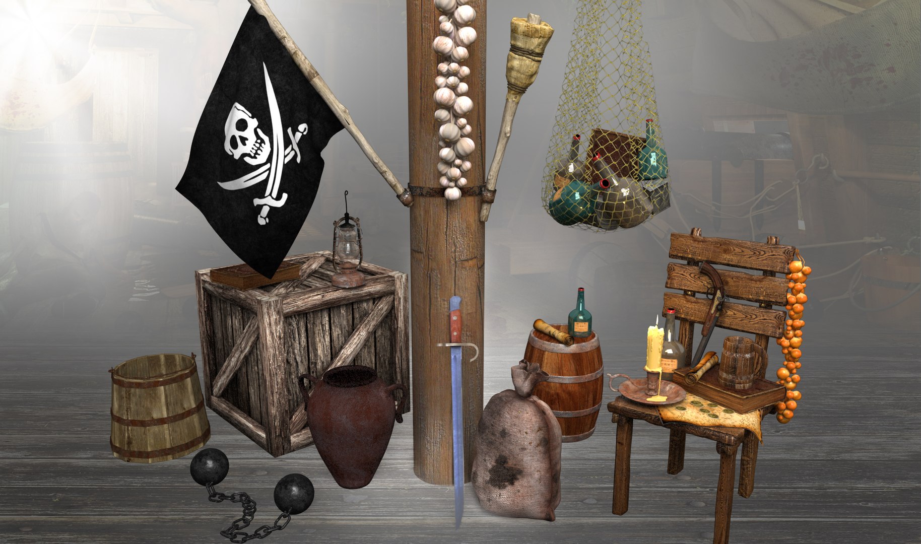Pirate Props Ship 3d Max