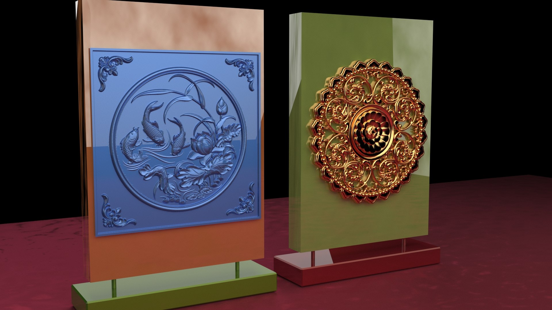 3D Chinese Dragon Phoenix Carving Pattern - TurboSquid 2209995