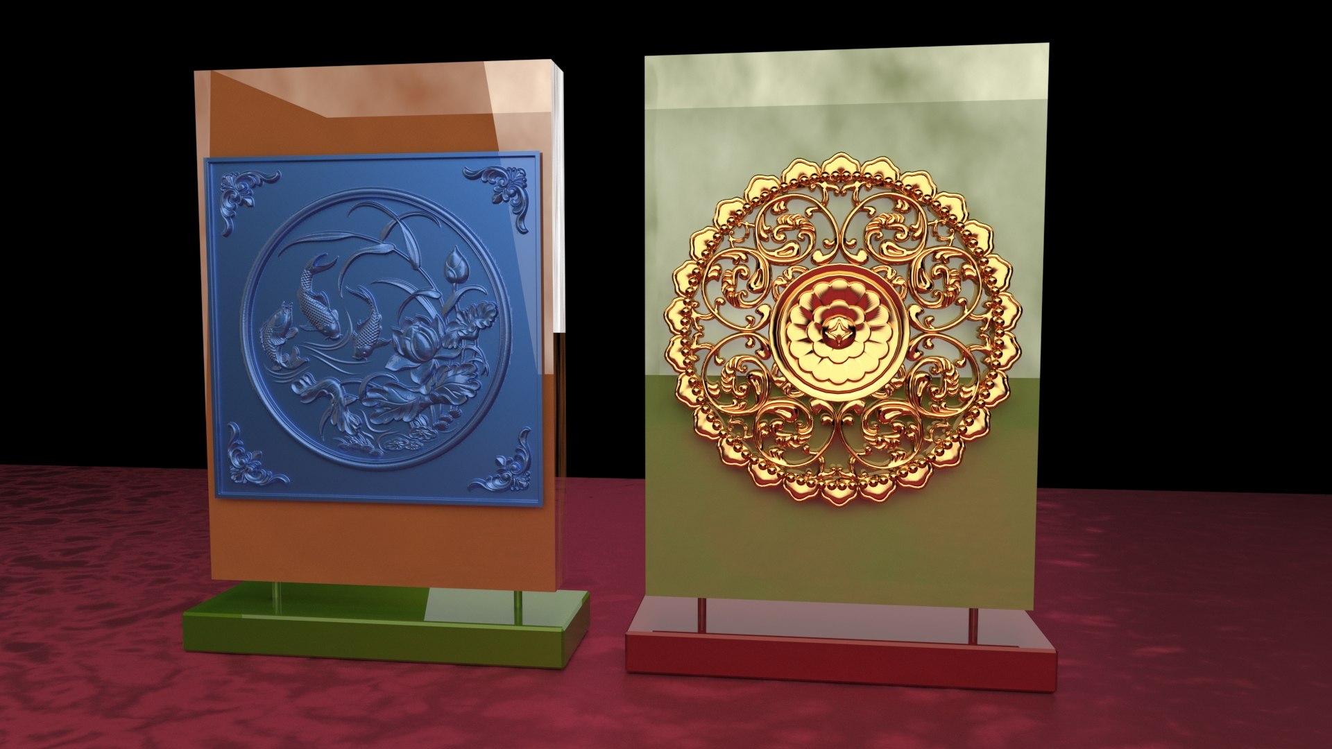 3D Chinese Dragon Phoenix Carving Pattern - TurboSquid 2209995