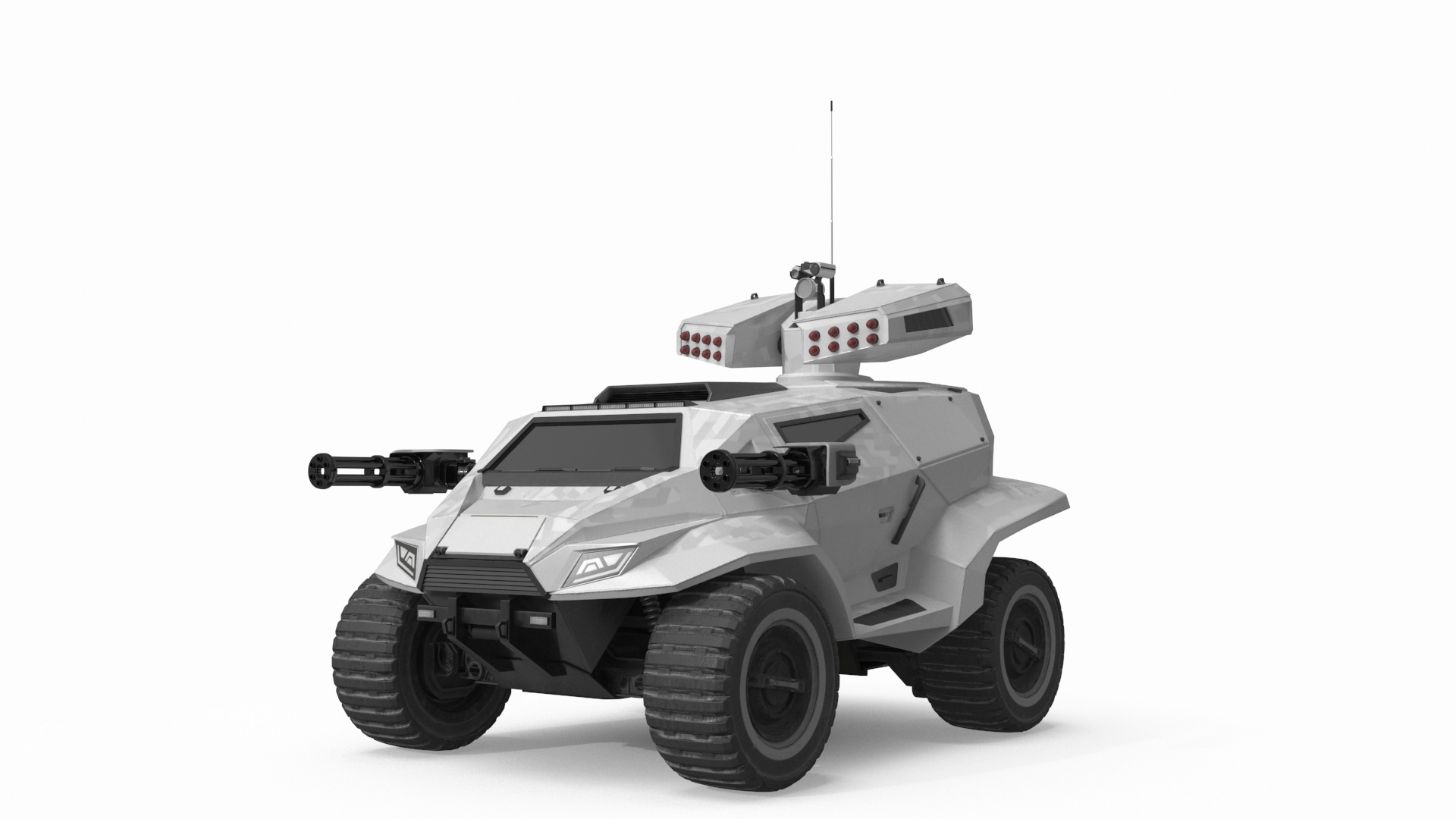 Futuristic War Vehicle Winter Color Rigged 3D Model - TurboSquid 2280195