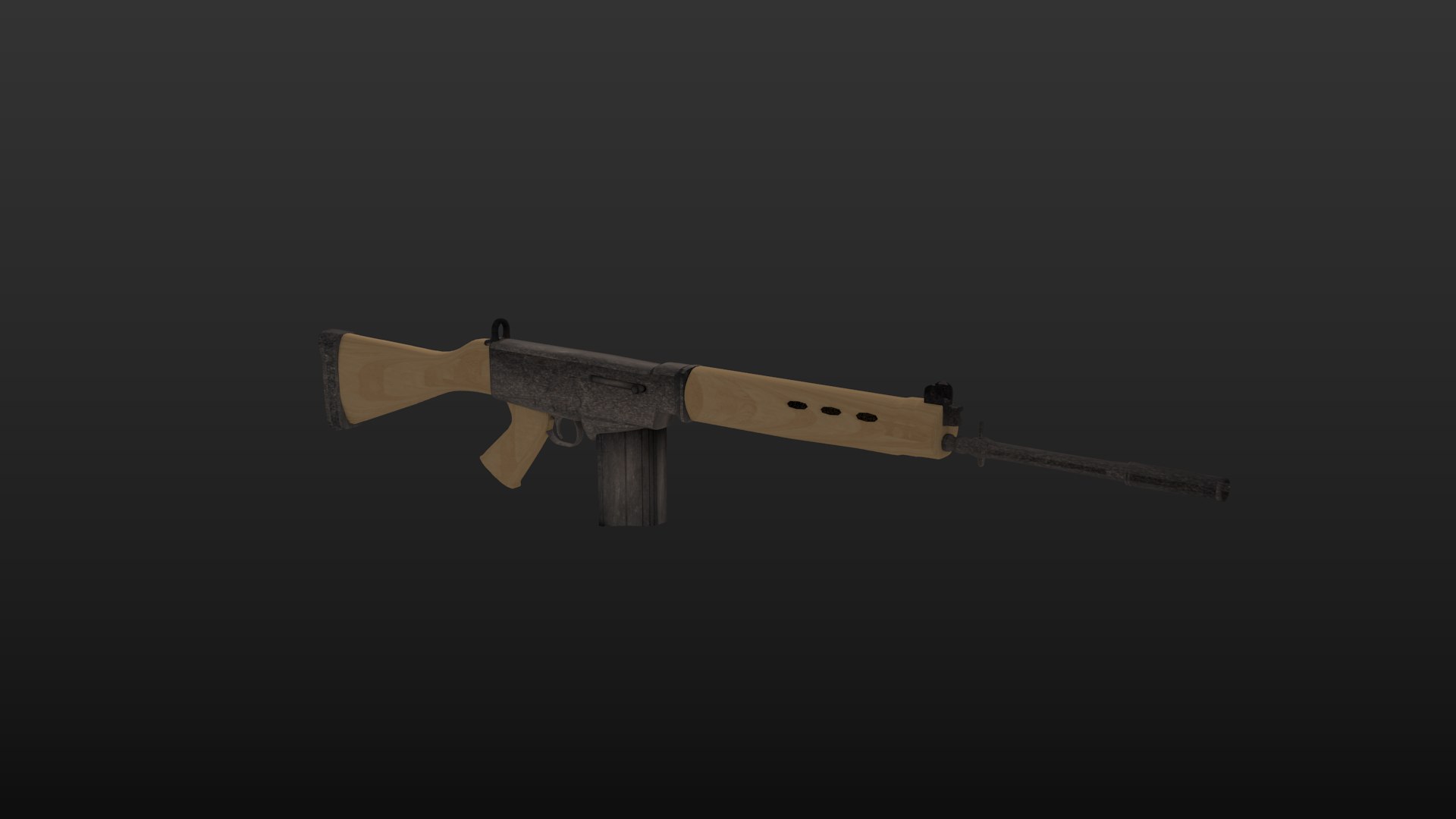 3d Model Fn-fal Gun Rifle