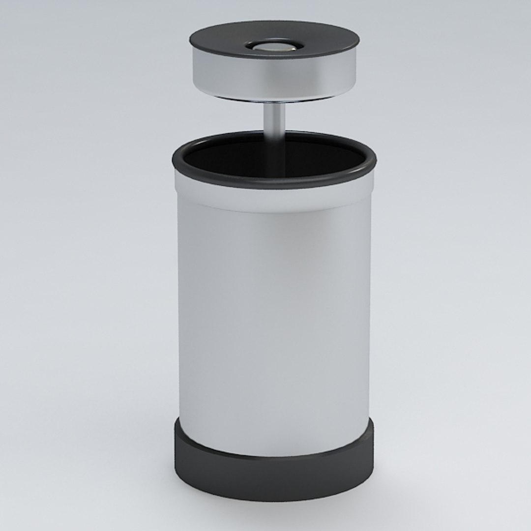 3d trash bin ash model