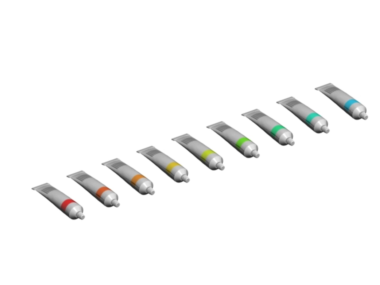 Metal Paint Tubes 3d Model