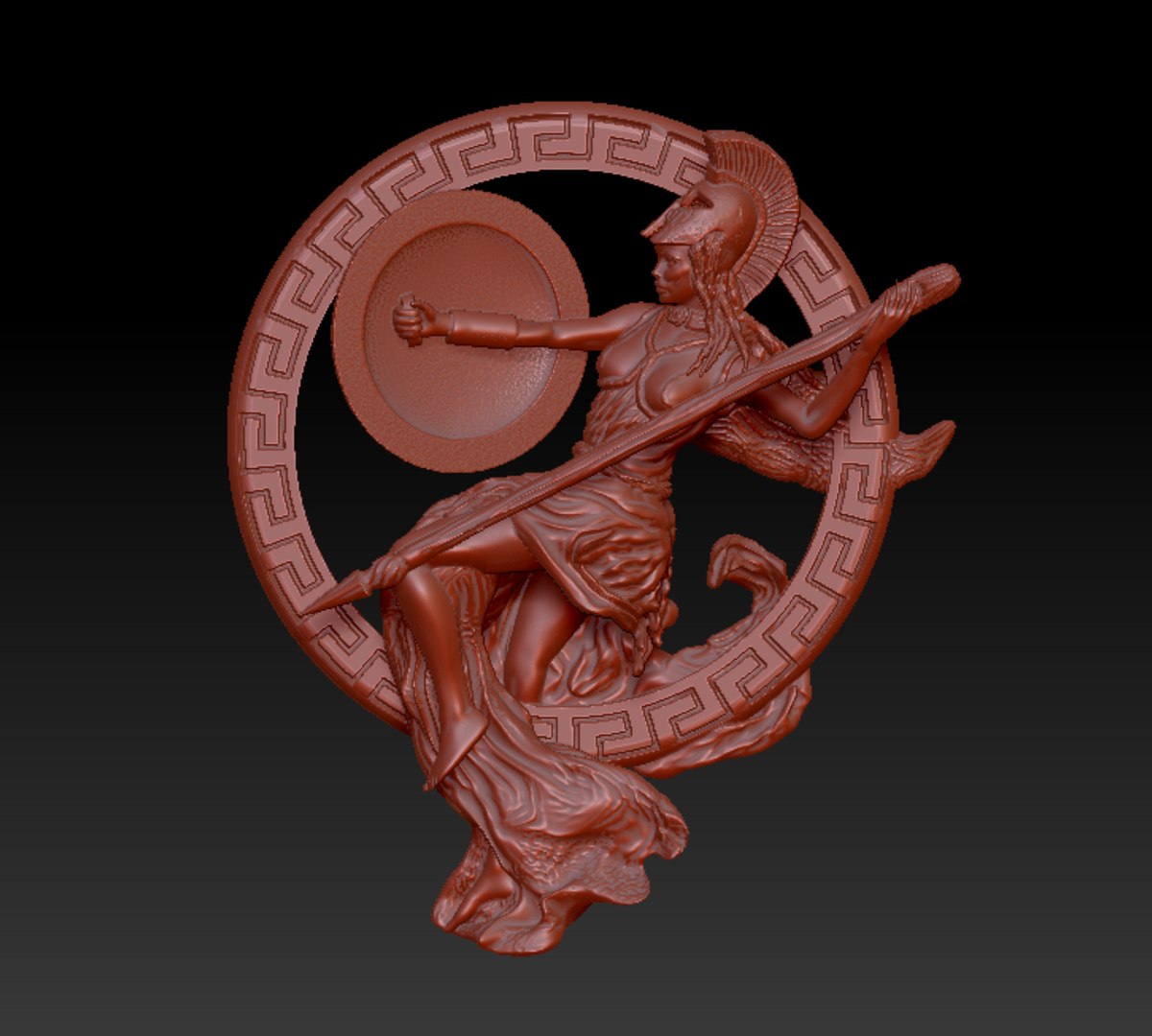 3D Athena War Goddess Pendant Model - TurboSquid 2359272