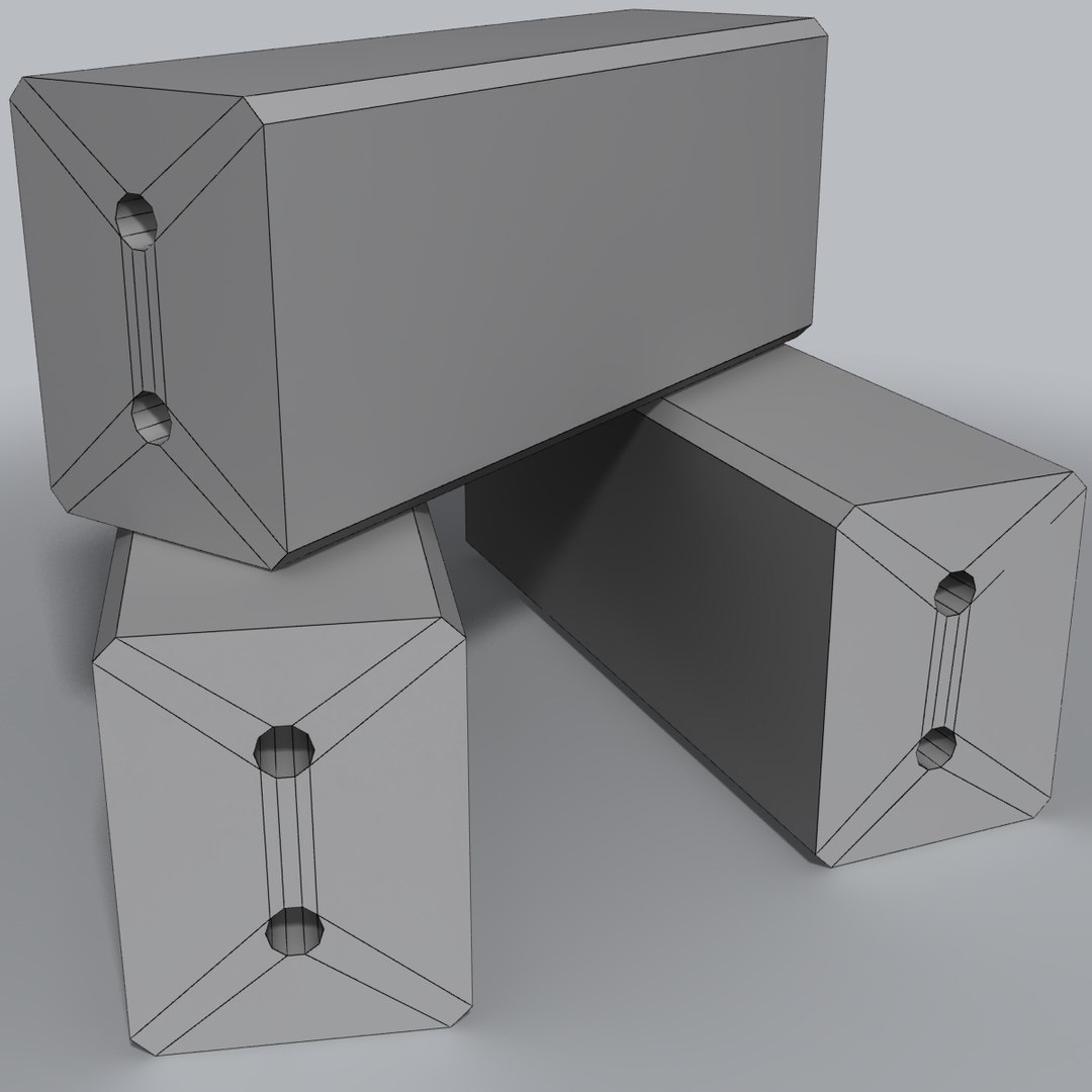 concrete construction blocks 3d 3ds