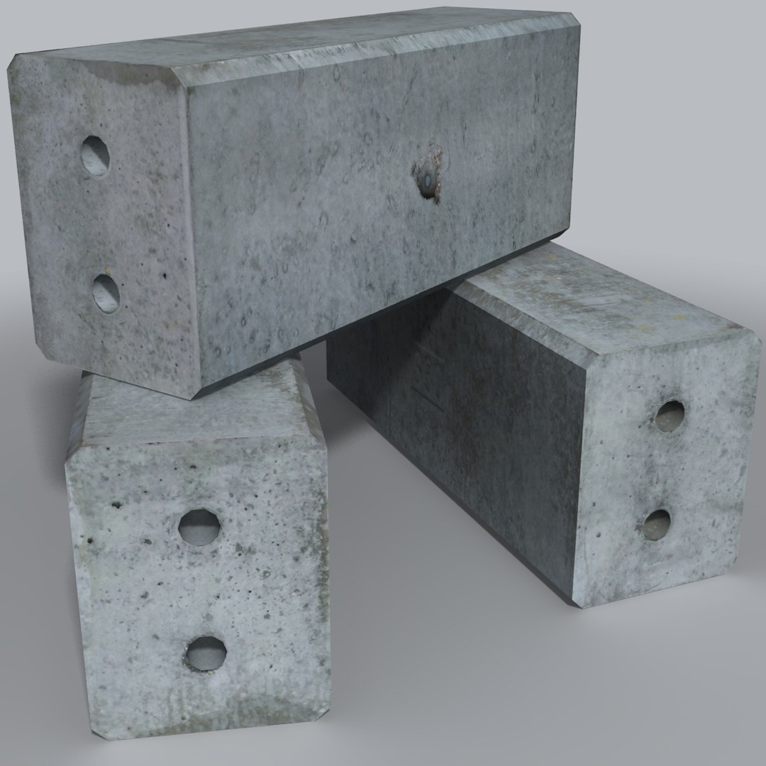 concrete construction blocks 3d 3ds