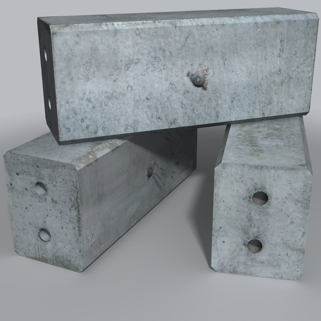 concrete construction blocks 3d 3ds