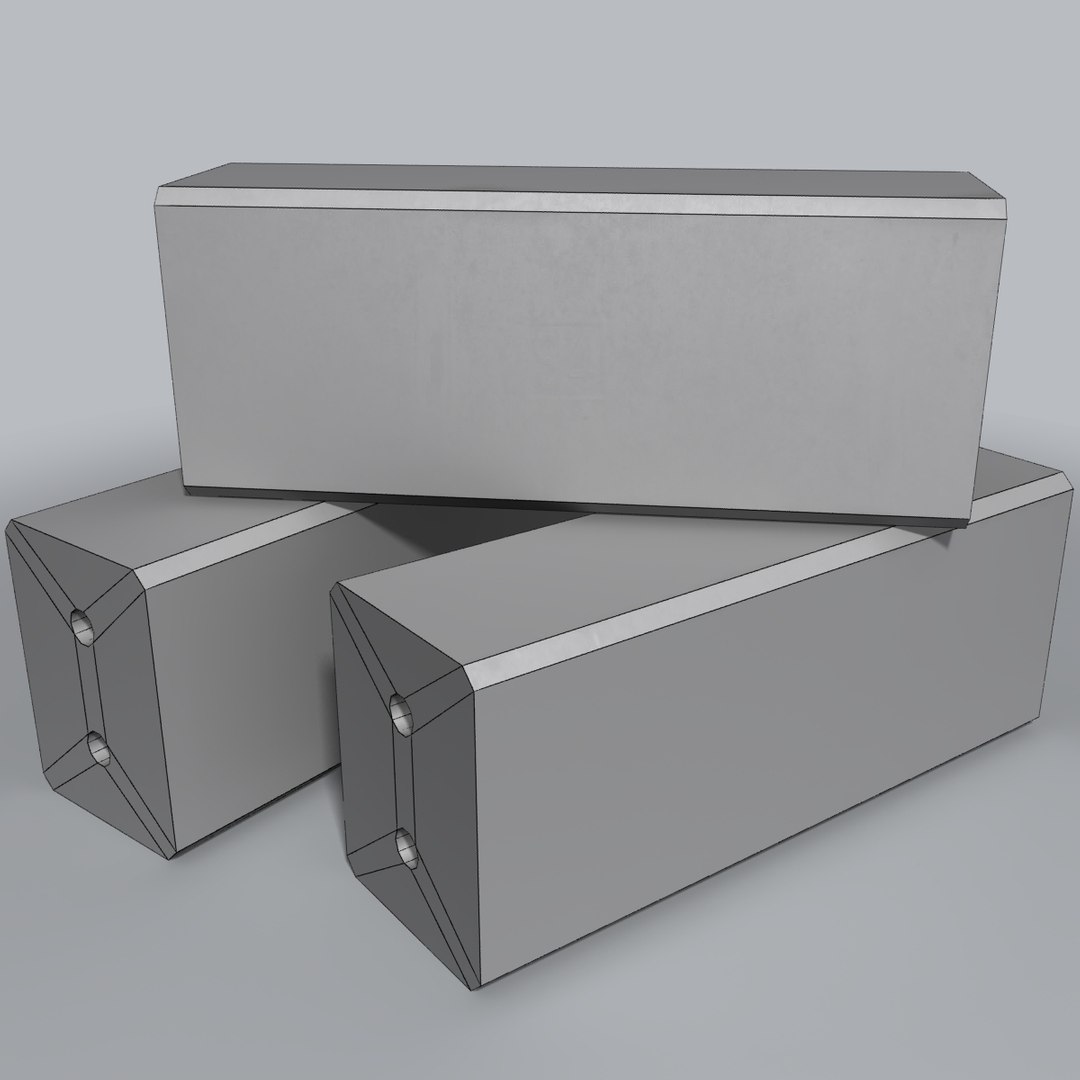 concrete construction blocks 3d 3ds