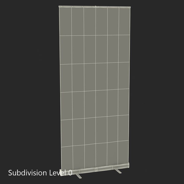 3d model banner stand 2 generic
