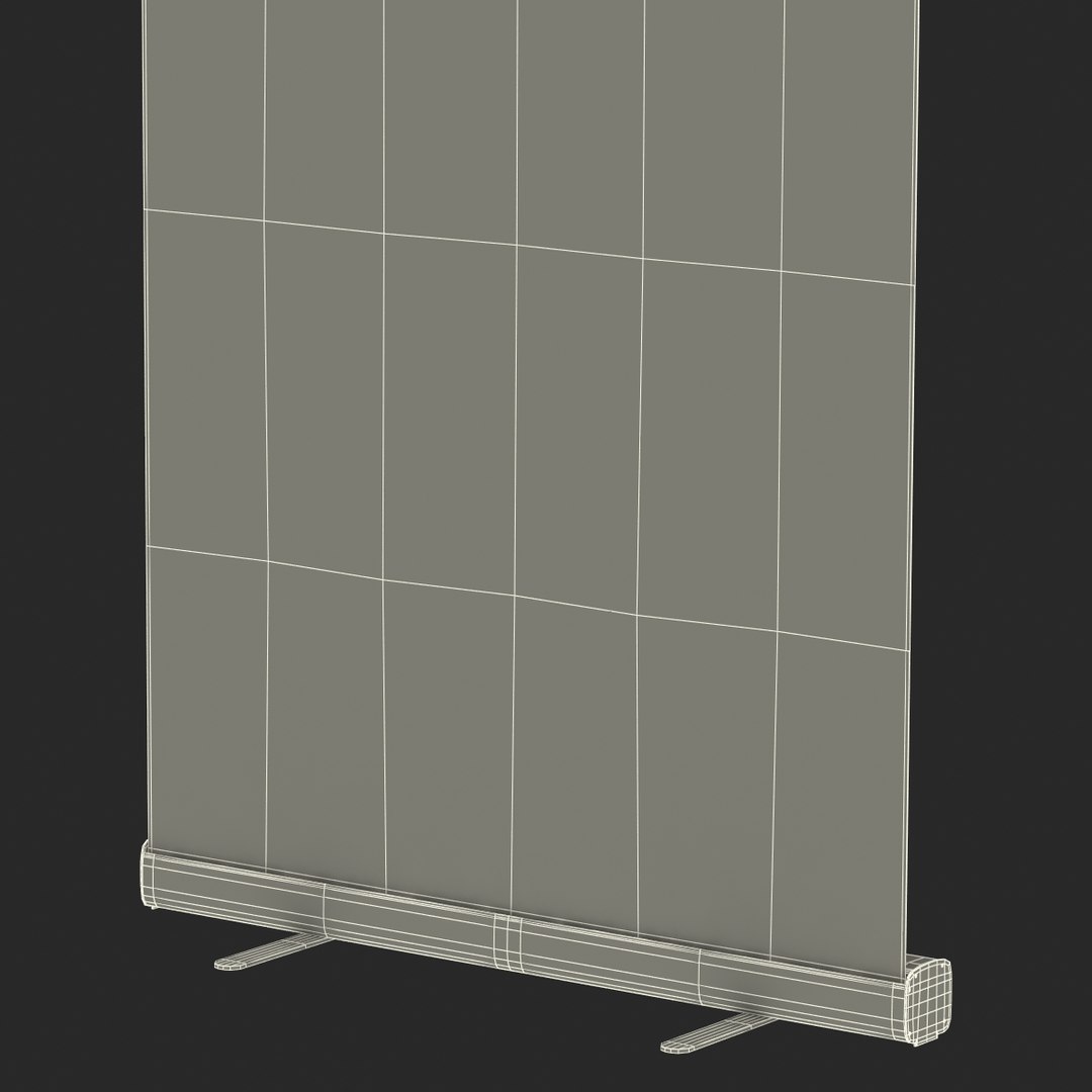 3d model banner stand 2 generic