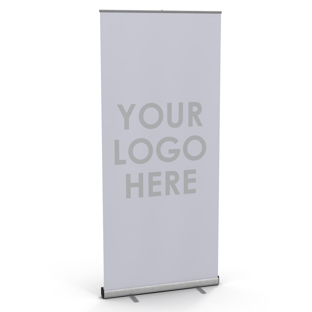 3d model banner stand 2 generic