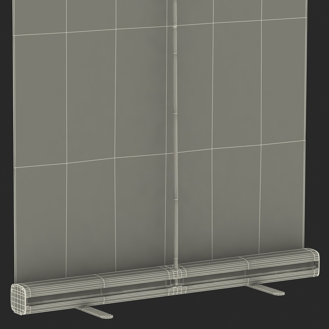 3d model banner stand 2 generic