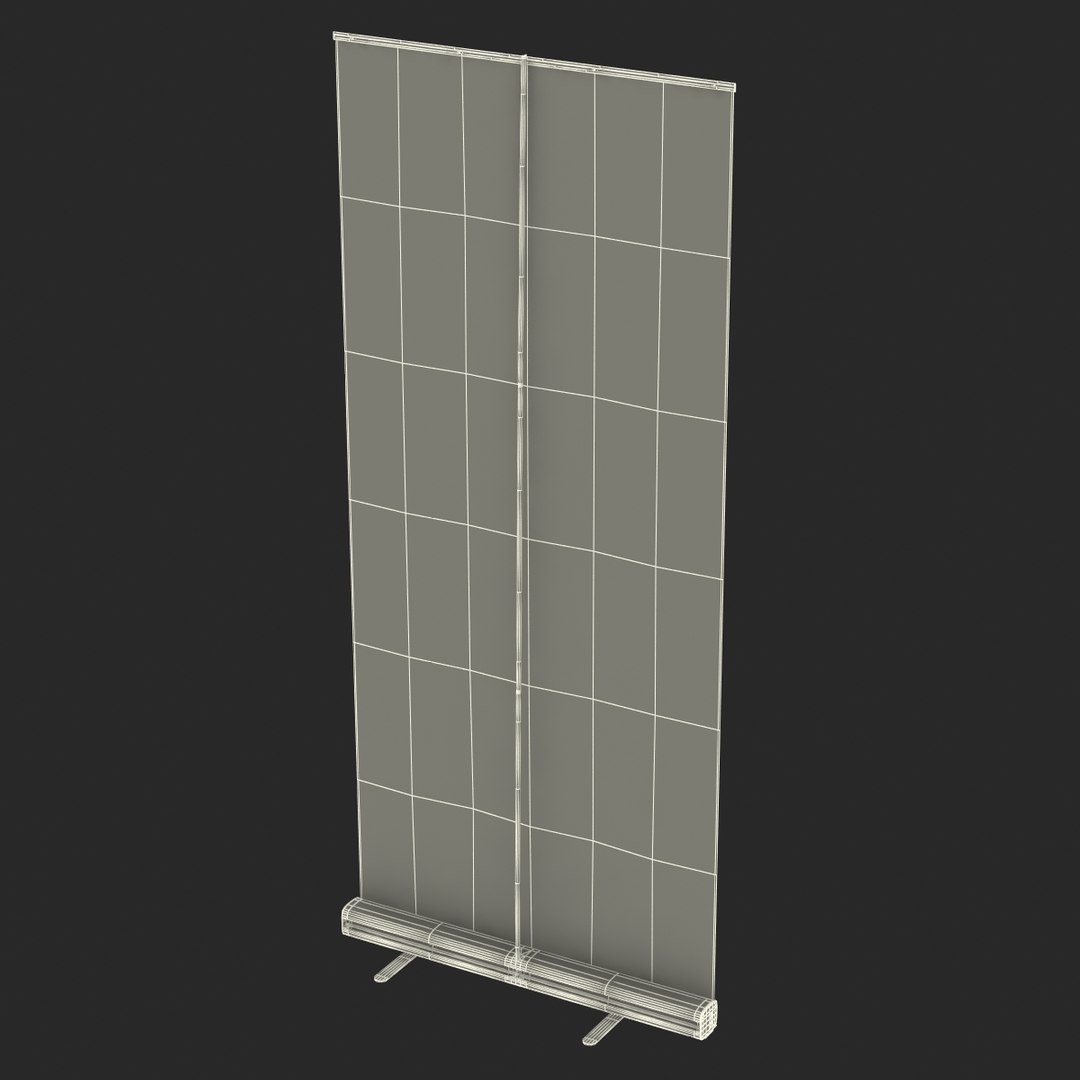 3d model banner stand 2 generic