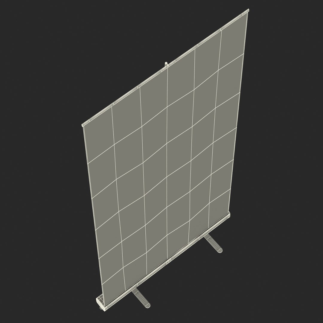 3d model banner stand 2 generic