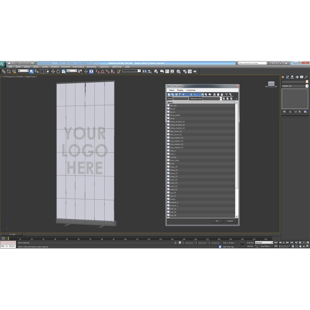 3d model banner stand 2 generic