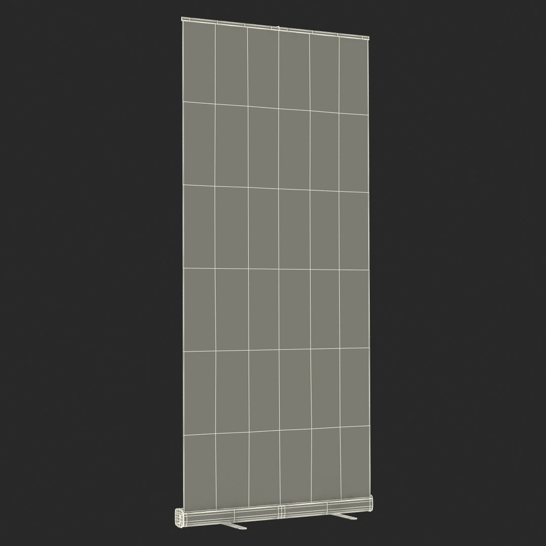 3d model banner stand 2 generic