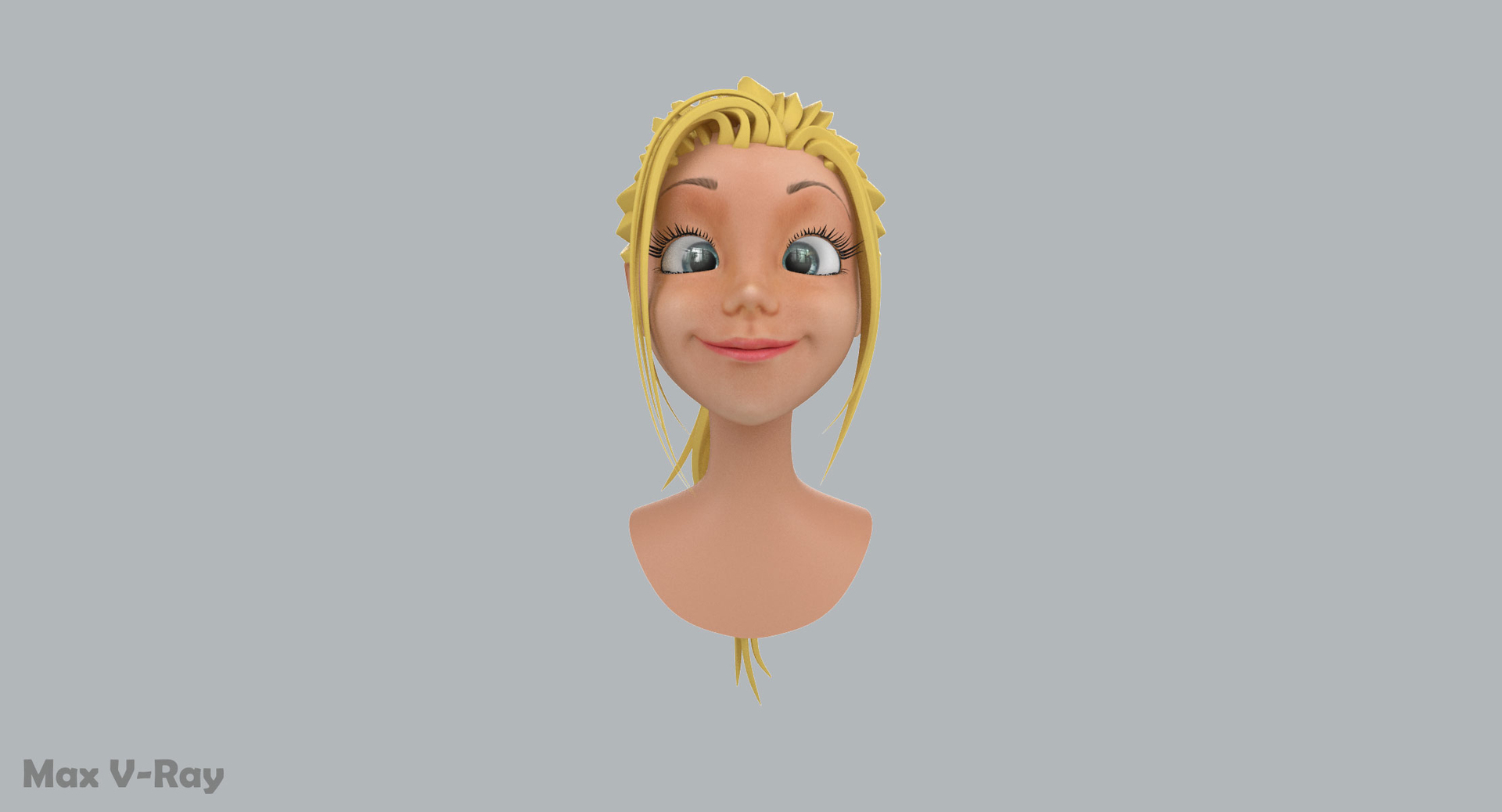 Cartoon Stylized Female Head 3d Max