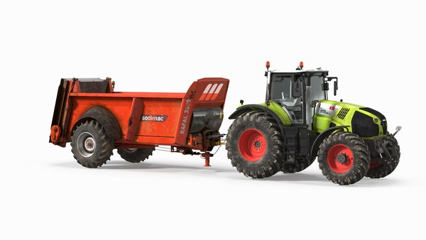 3D Tractor Claas Axion 800 with Sodimac Rafal 3300 Spreader Rigged ...