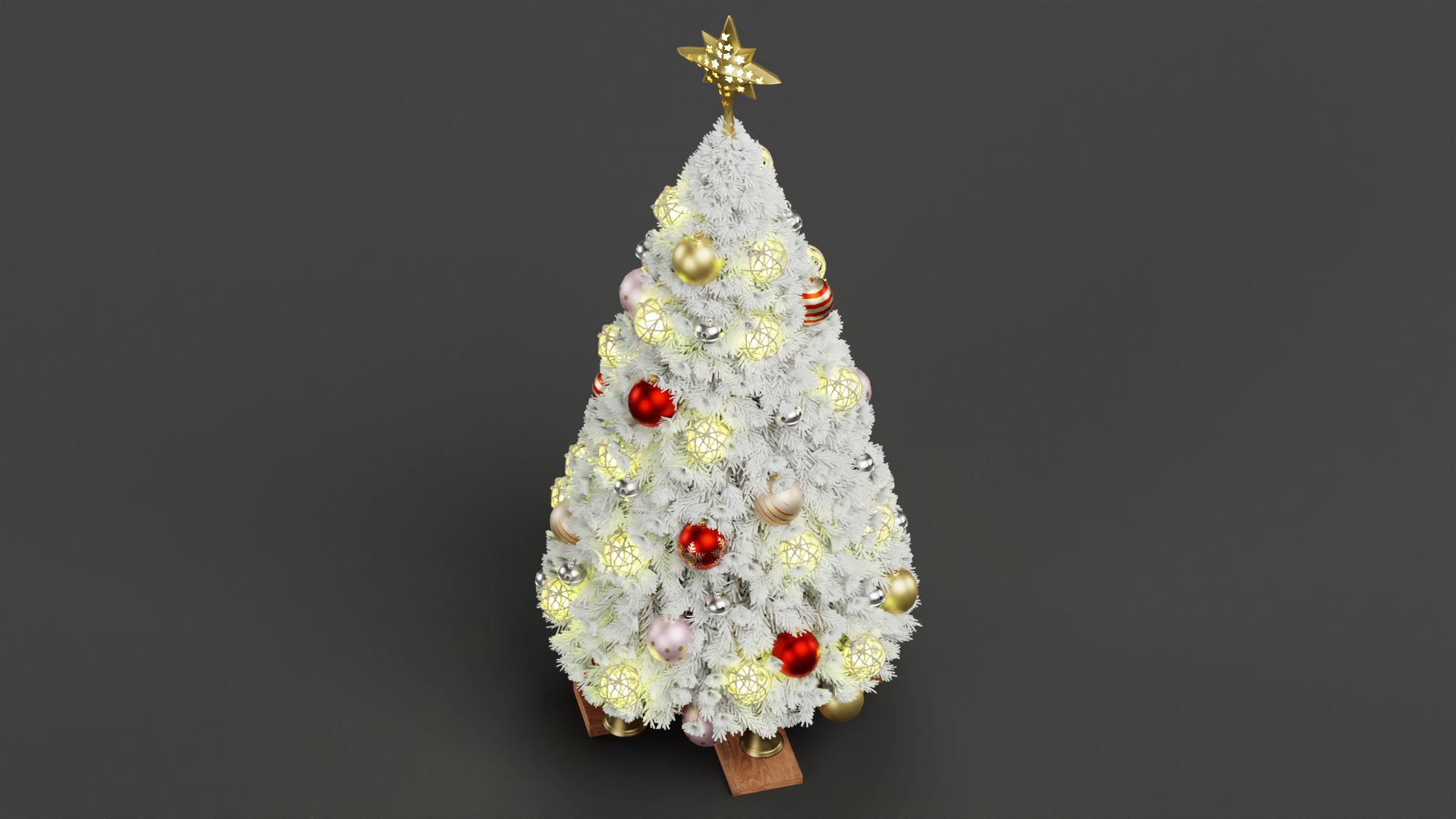 3D Model Christmas Tree Snowed - TurboSquid 2150767