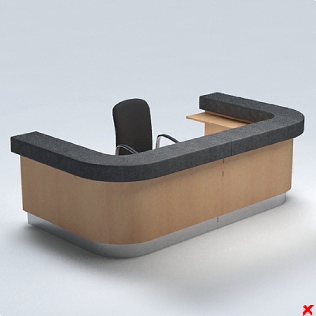3d Model Of Counter Desk
