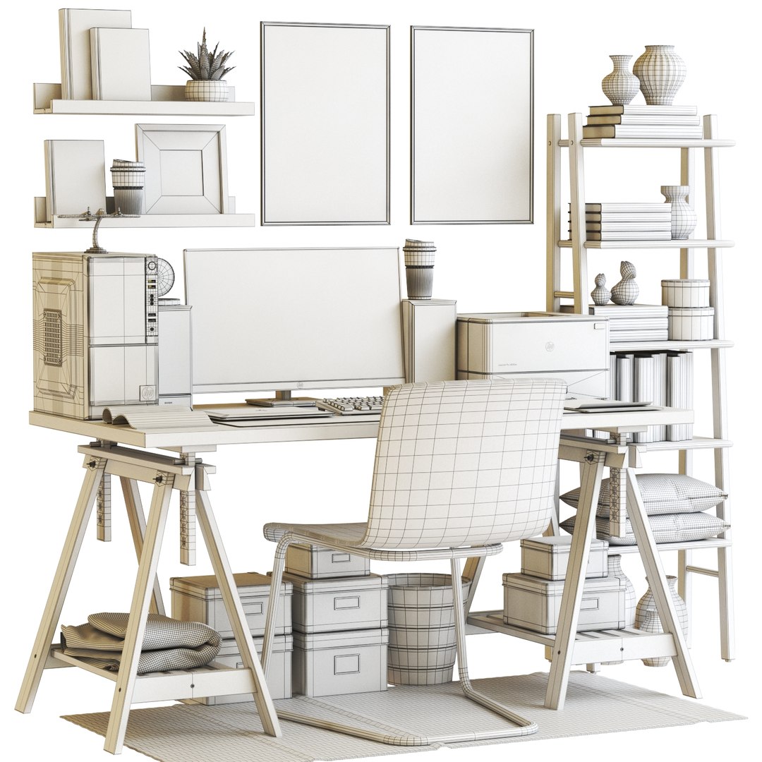 3D IKEA Office Workplace 66 - TurboSquid 1750103