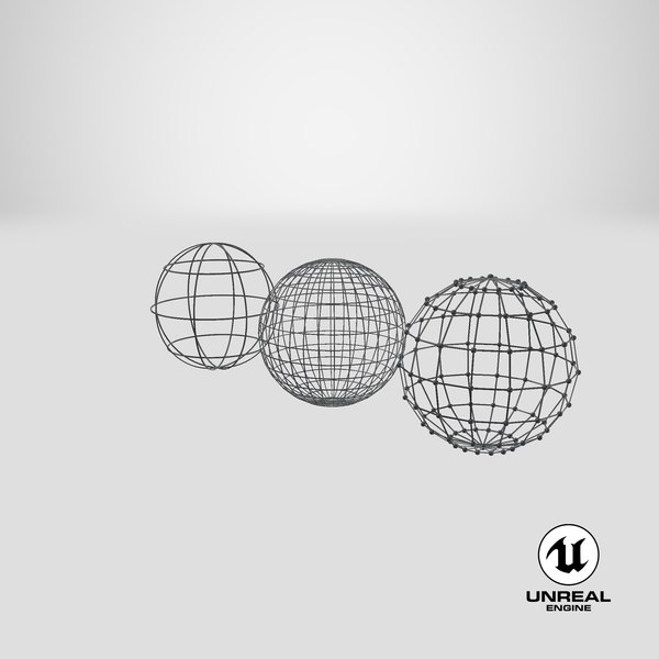 Wireframe Sphere Set 3D - TurboSquid 1801437