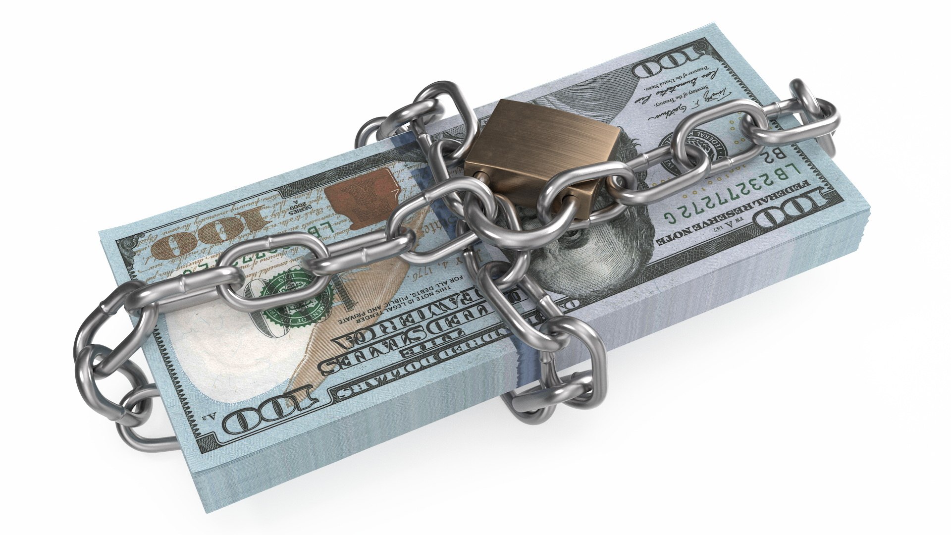 3D Chained Dollars - TurboSquid 2269705