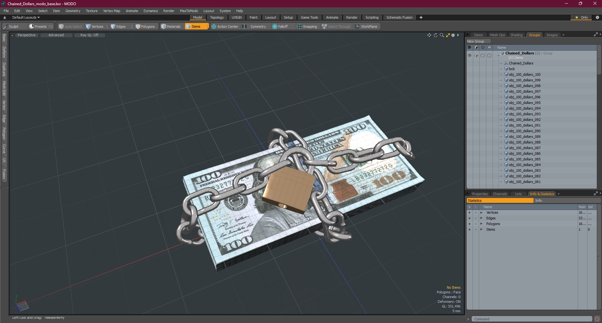 3D Chained Dollars - TurboSquid 2269705