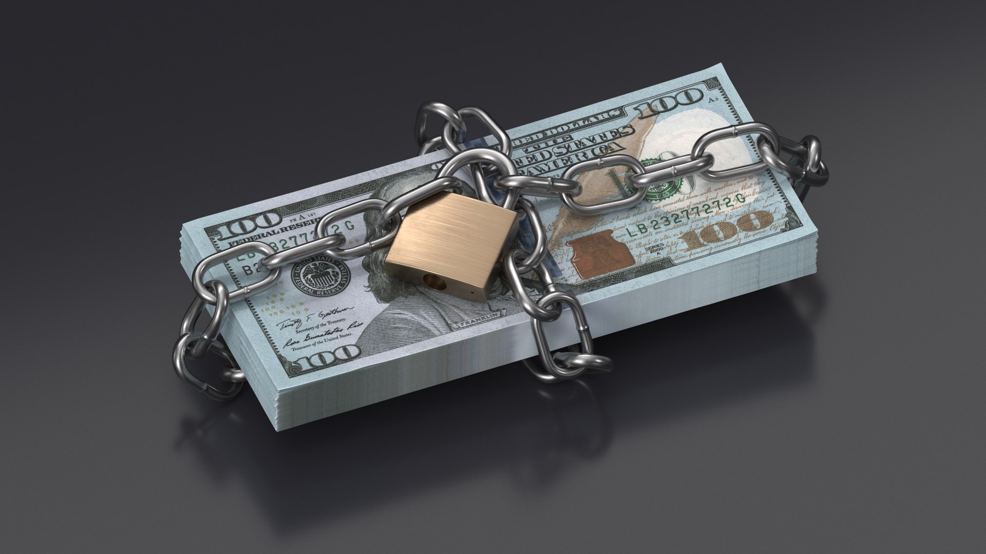3D Chained Dollars - TurboSquid 2269705