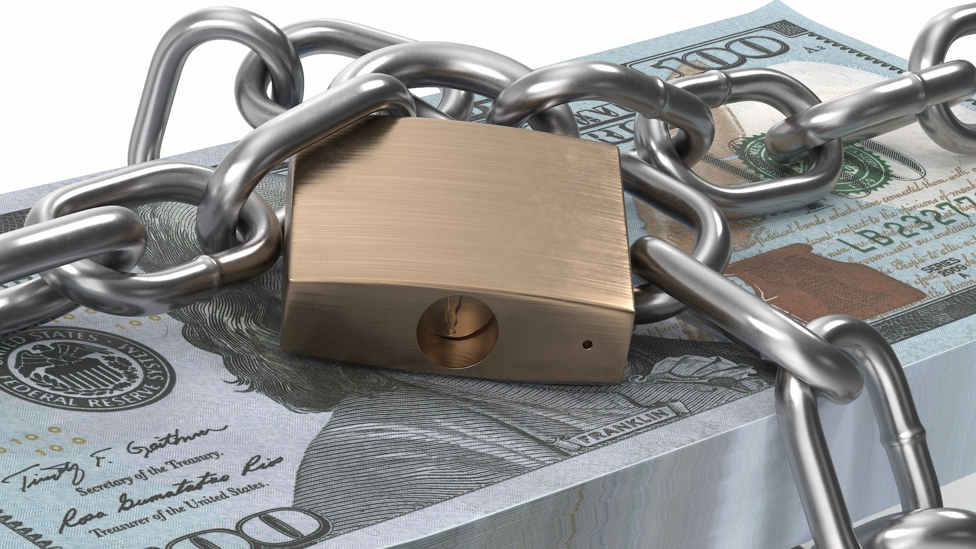 3D Chained Dollars - TurboSquid 2269705