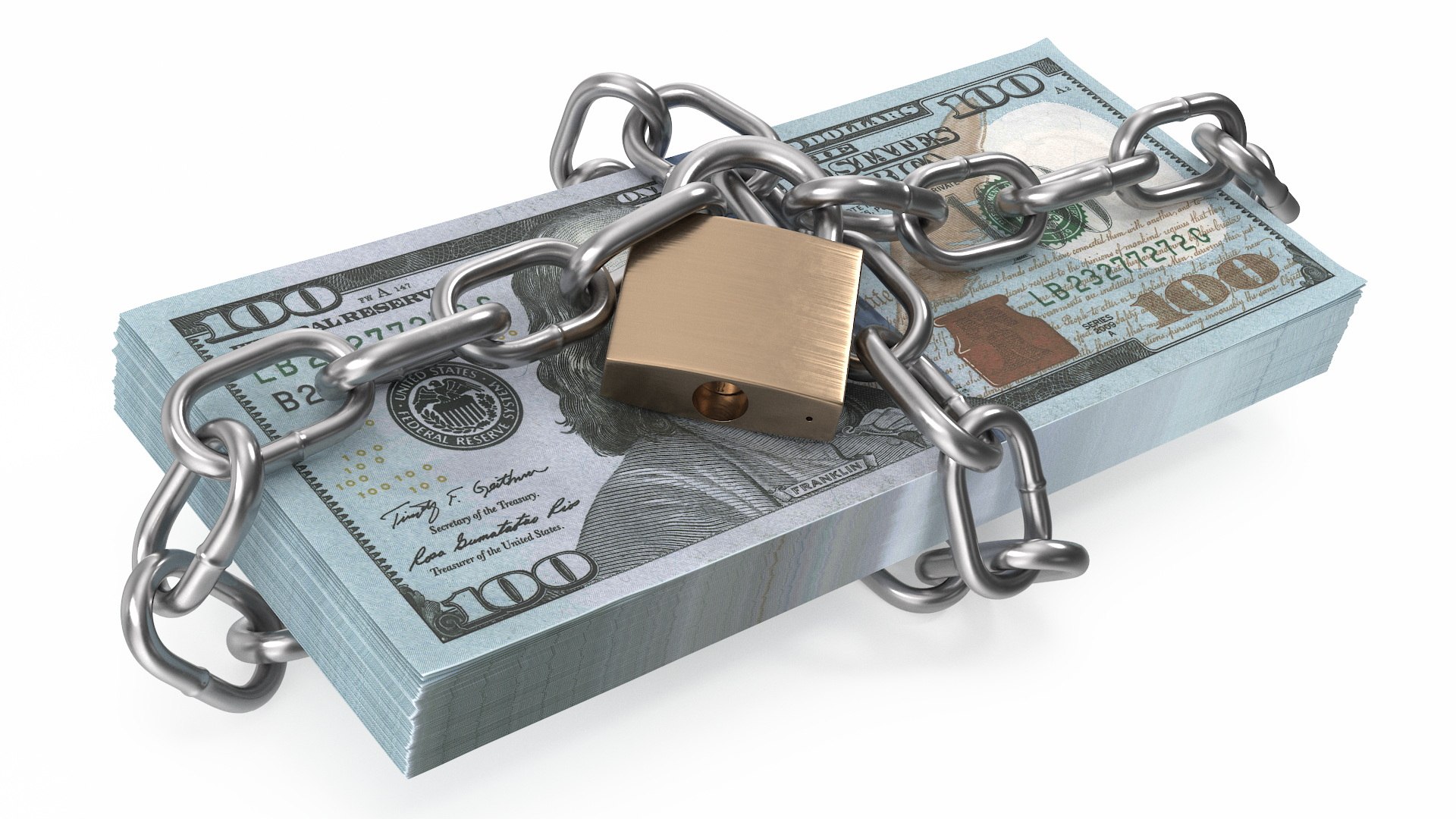 3D Chained Dollars - TurboSquid 2269705