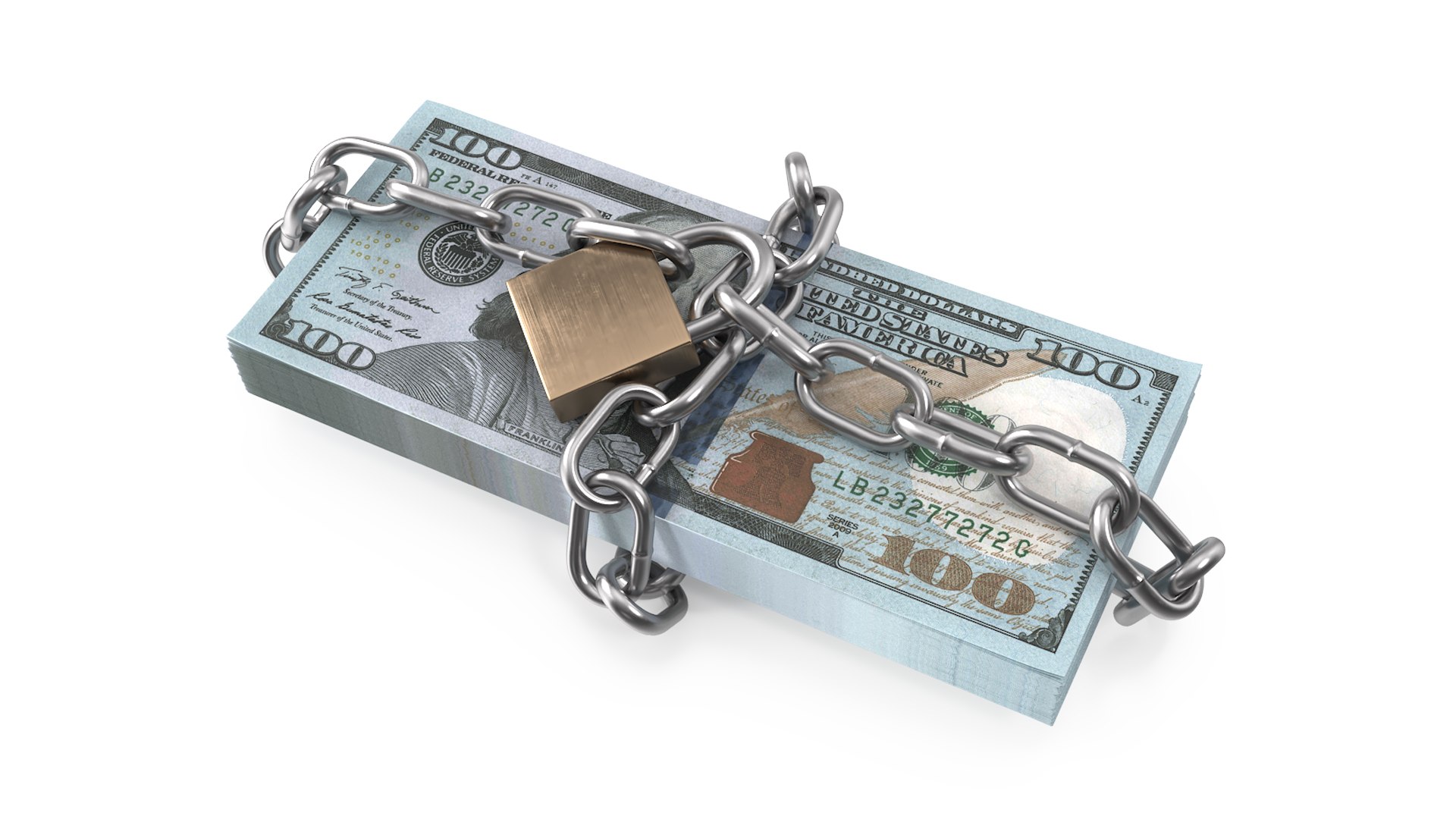 3D Chained Dollars - TurboSquid 2269705