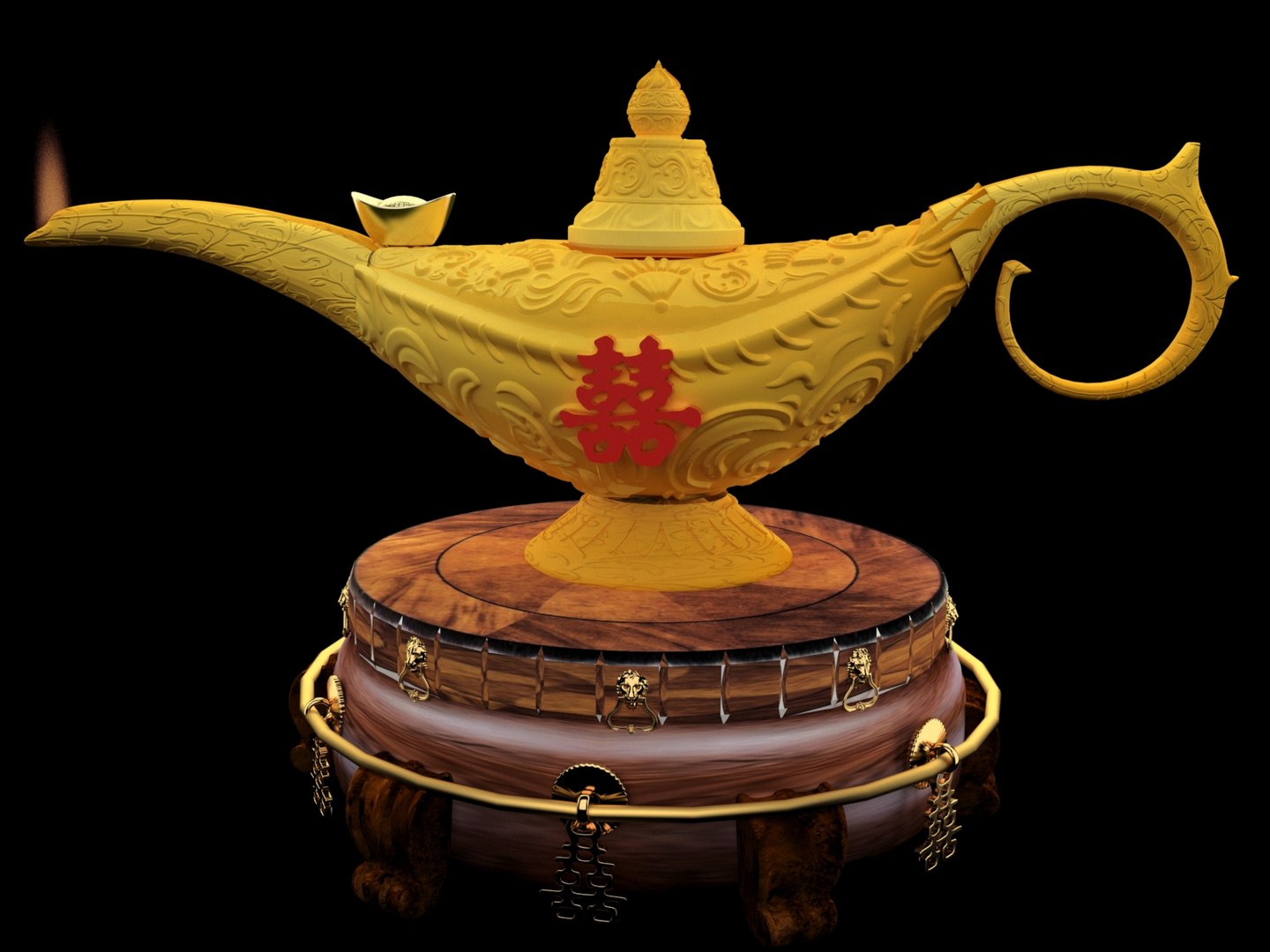Chinese magic lamp yuanbao model - TurboSquid 1575065