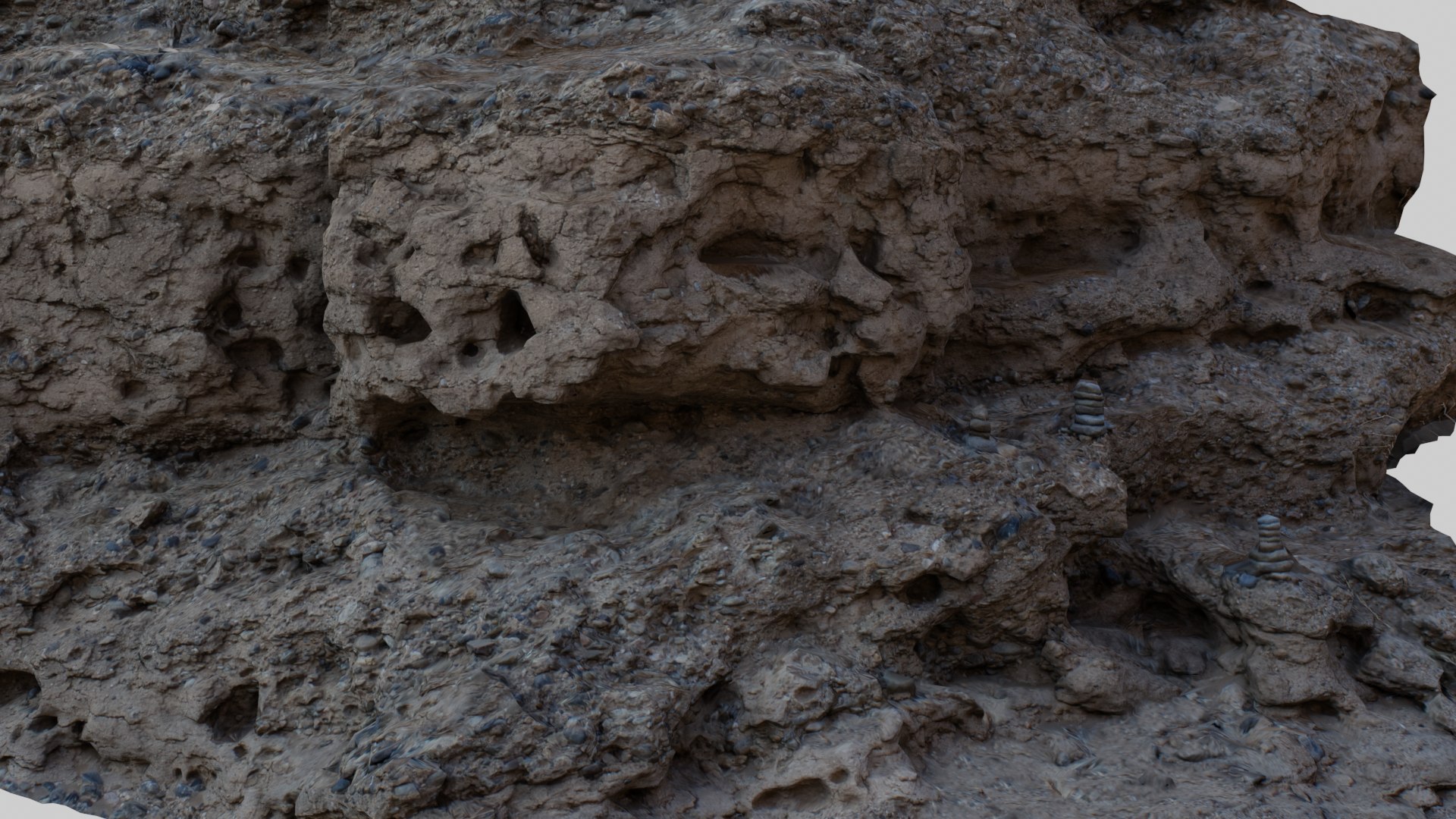 Riverbed Canyon Cliff Scan 02 3D Model - TurboSquid 2051298