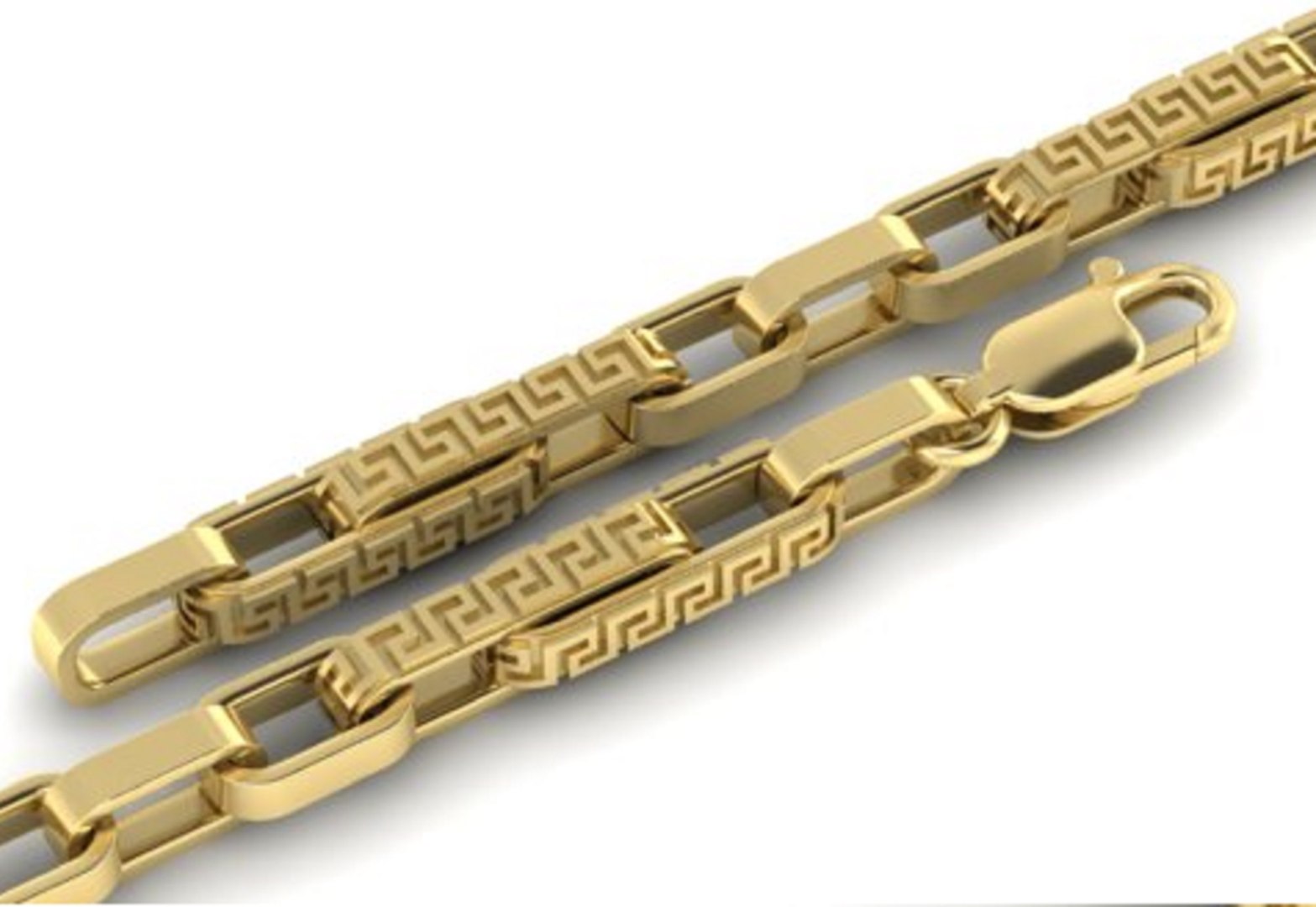 3D beautiful chain or bracelet with Greek pattern model - TurboSquid ...