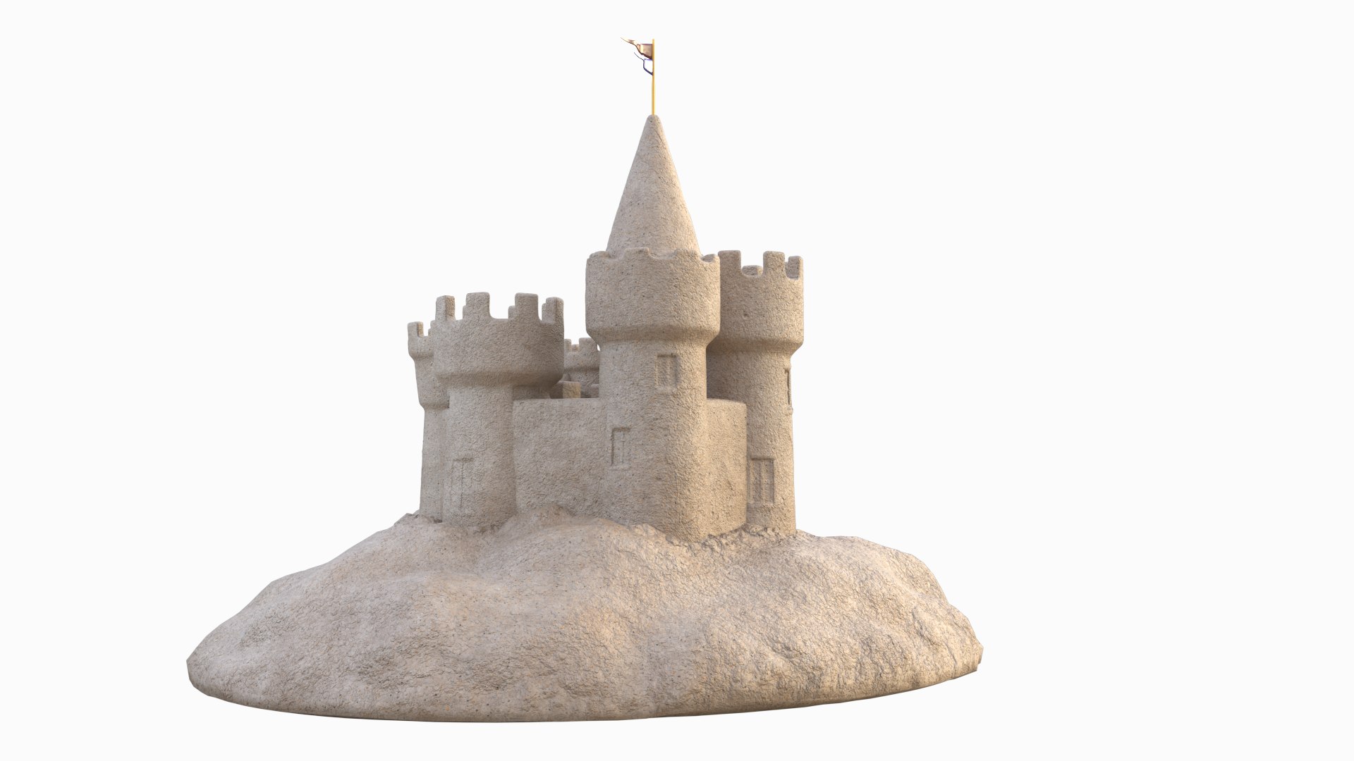 3D Sand Castle Model - TurboSquid 2407192