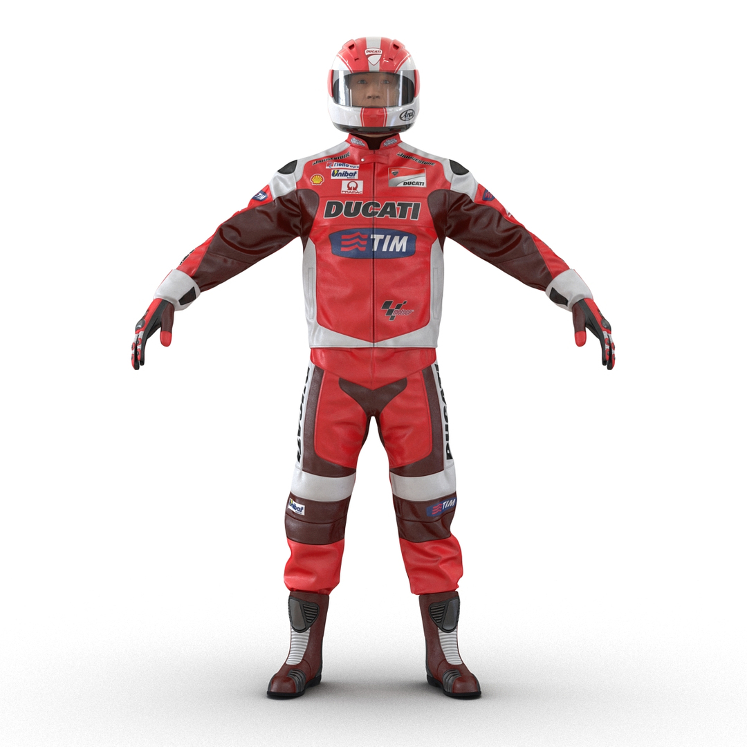 Motorcycle Rider 2 Rigged 3d Model