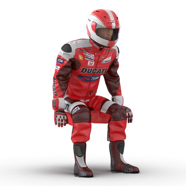 motorcycle rider 2 rigged 3d model