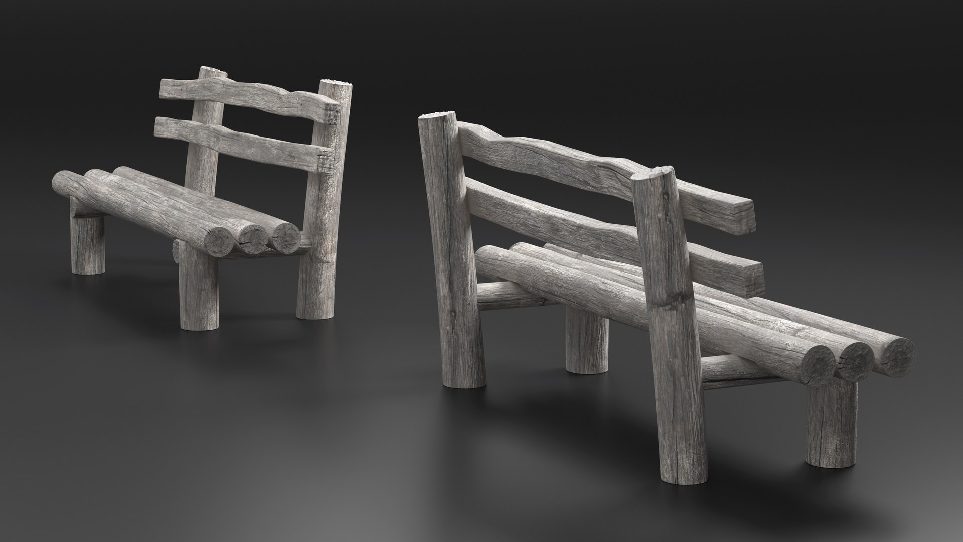 Rustic Wooden Old Bench 3D Model - TurboSquid 2112305