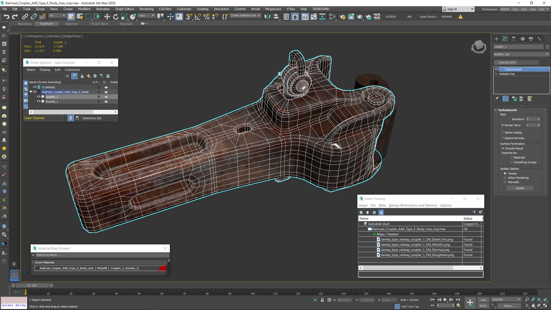 3D Railroad Coupler AAR Type E Rusty - TurboSquid 2307838