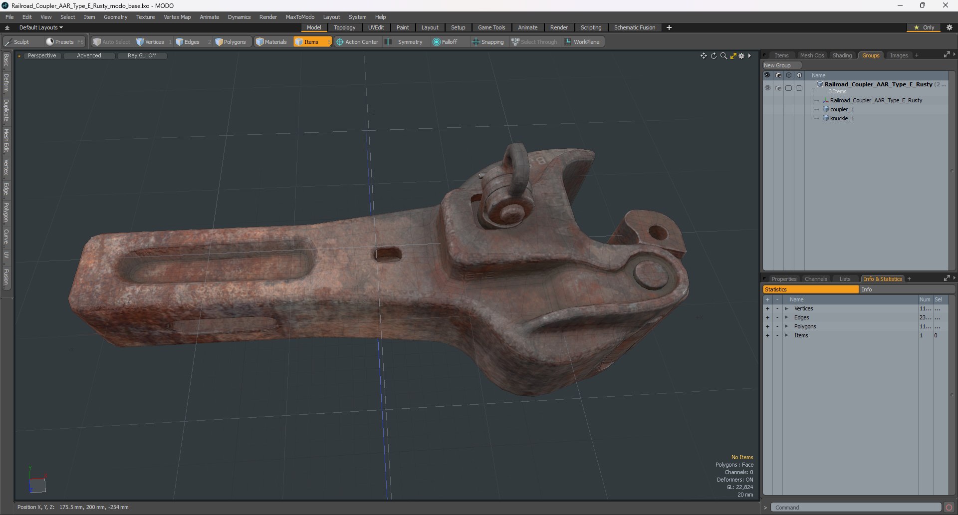 3D Railroad Coupler AAR Type E Rusty - TurboSquid 2307838